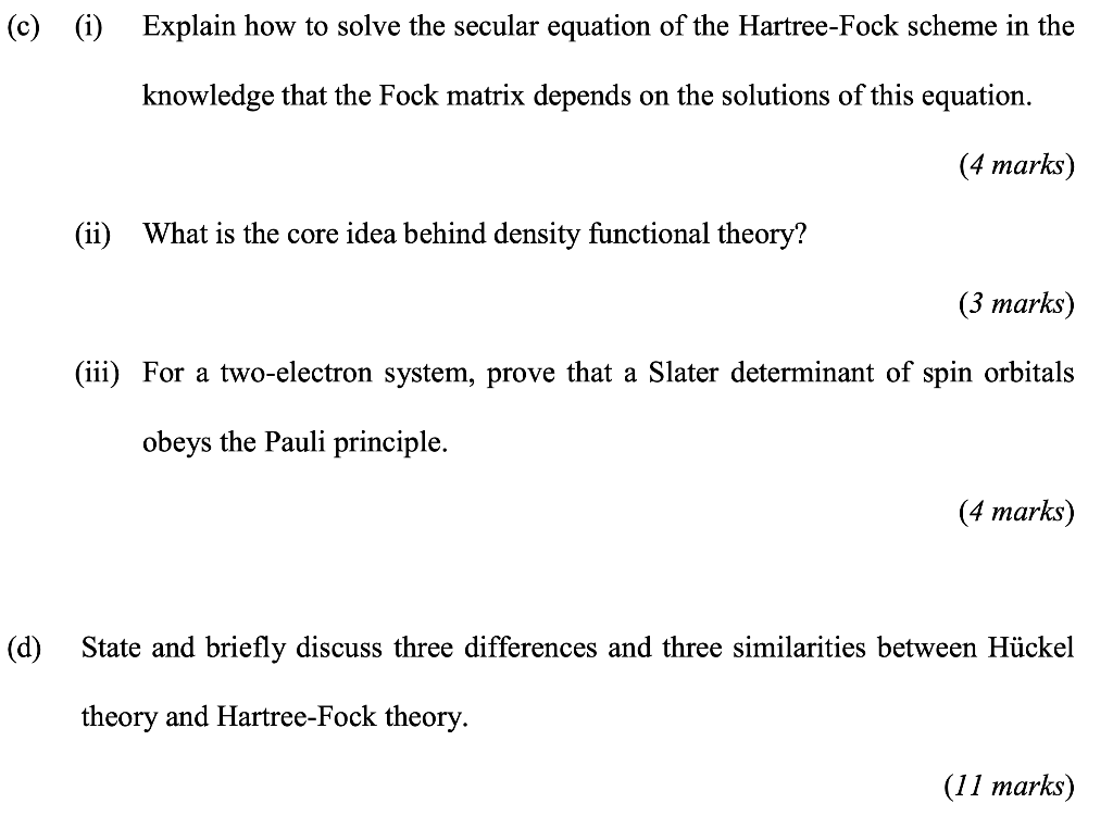 Solved (c) (i) Explain how to solve the secular equation of | Chegg.com
