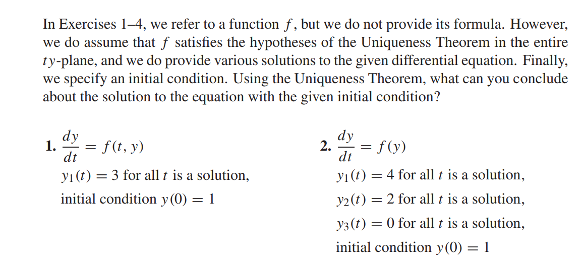 Solved In Exercises 1-4, we refer to a function f, but we do | Chegg.com
