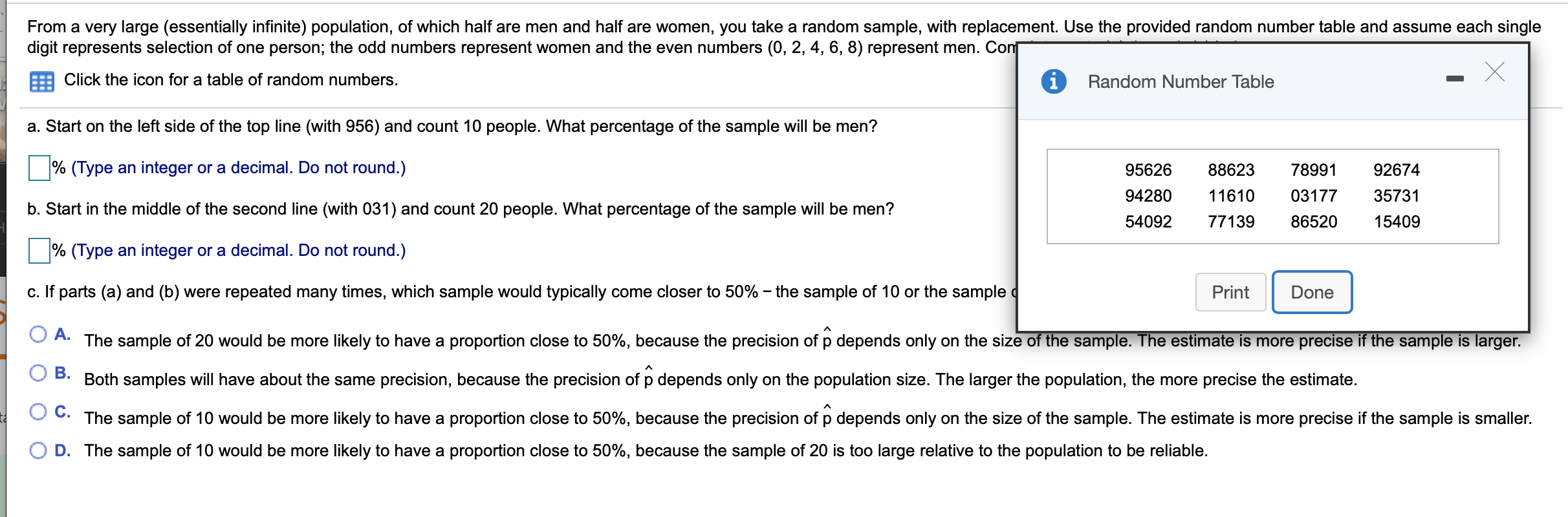 Solved From a very large (essentially infinite) population, | Chegg.com