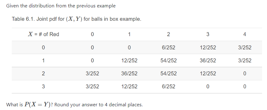 Solved Given the distribution from the previous example | Chegg.com