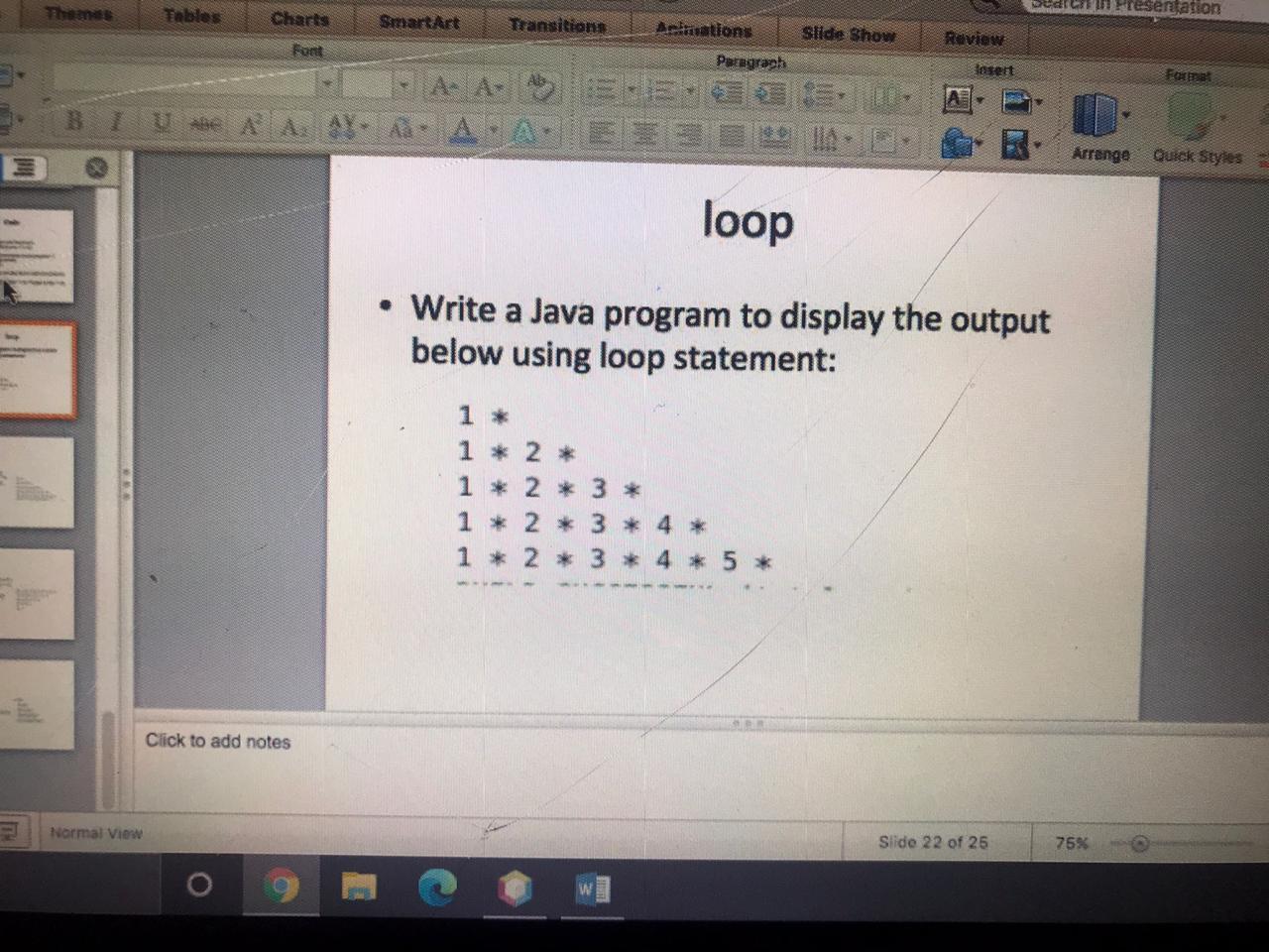 Solved write a java program to display following output use | Chegg.com
