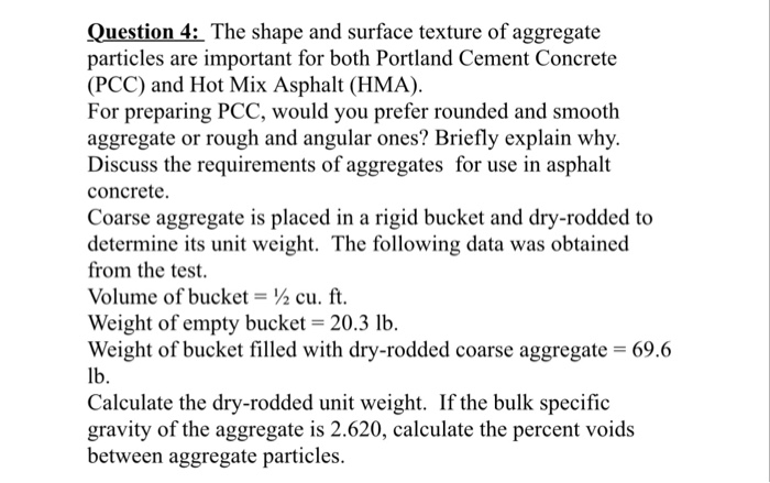 Solved Question 4: The shape and surface texture of | Chegg.com