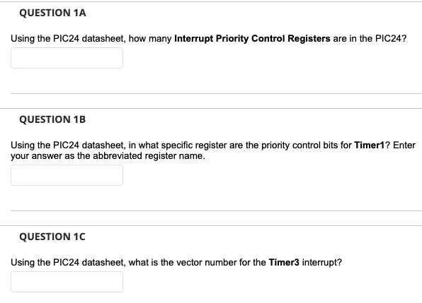 Solved QUESTION 1A Using the PIC24 datasheet, how many | Chegg.com