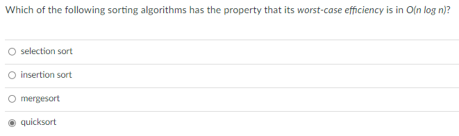 Solved When we apply the quicksort on an array that has been | Chegg.com
