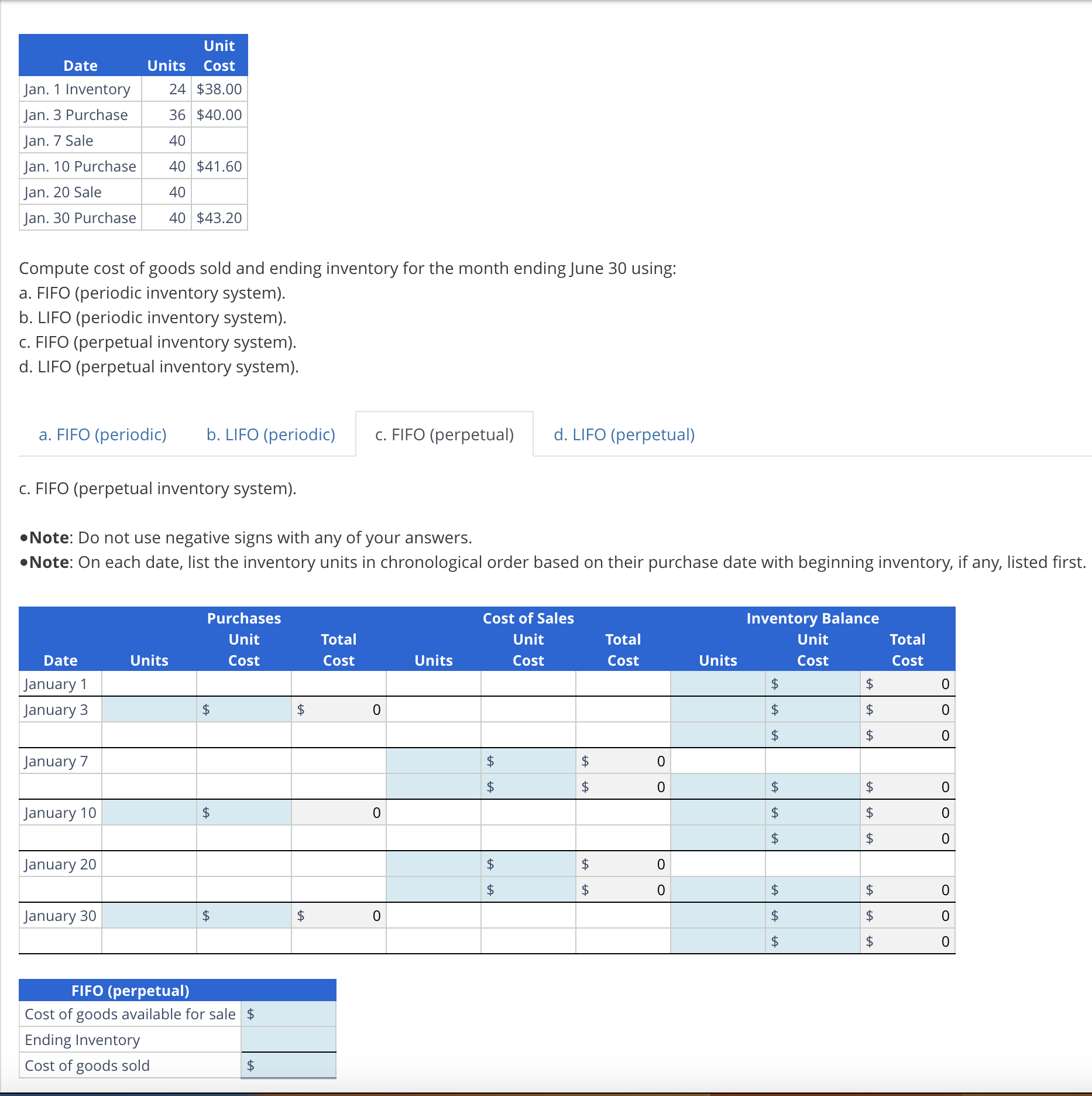 Solved Periodic and Perpetual Systems-Calculating Ending | Chegg.com