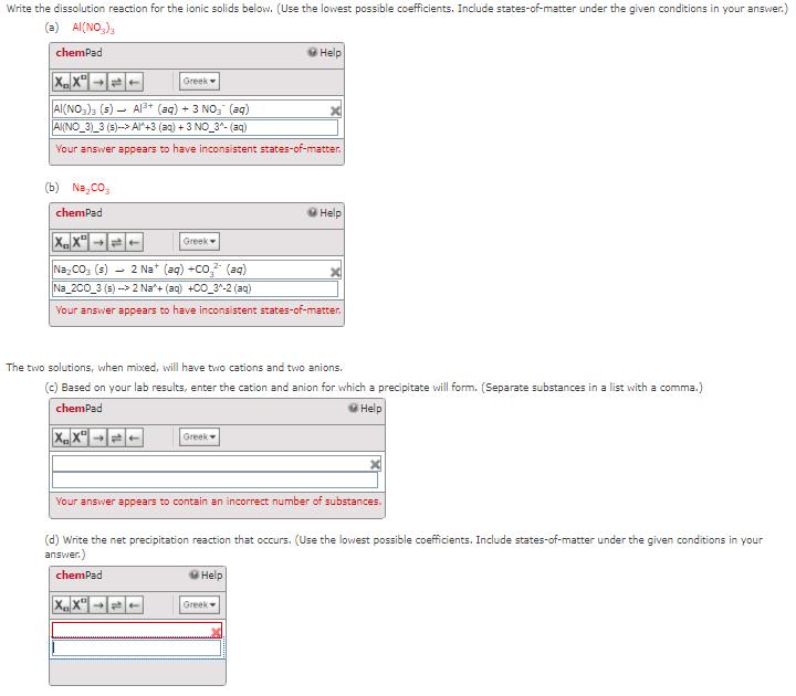 Solved Write the dissolution reaction for the ionic solids | Chegg.com