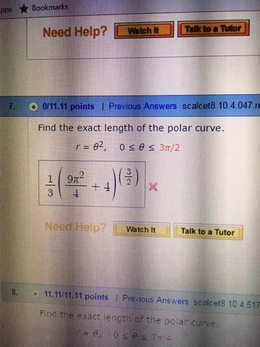 Solved Find the exact length of the polar curve. R = | Chegg.com