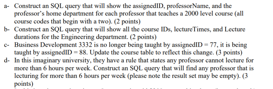 3-For each SQL query you construct in Question 2 | Chegg.com