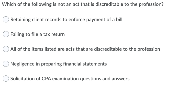 Solved Which of the following is not an act that is | Chegg.com