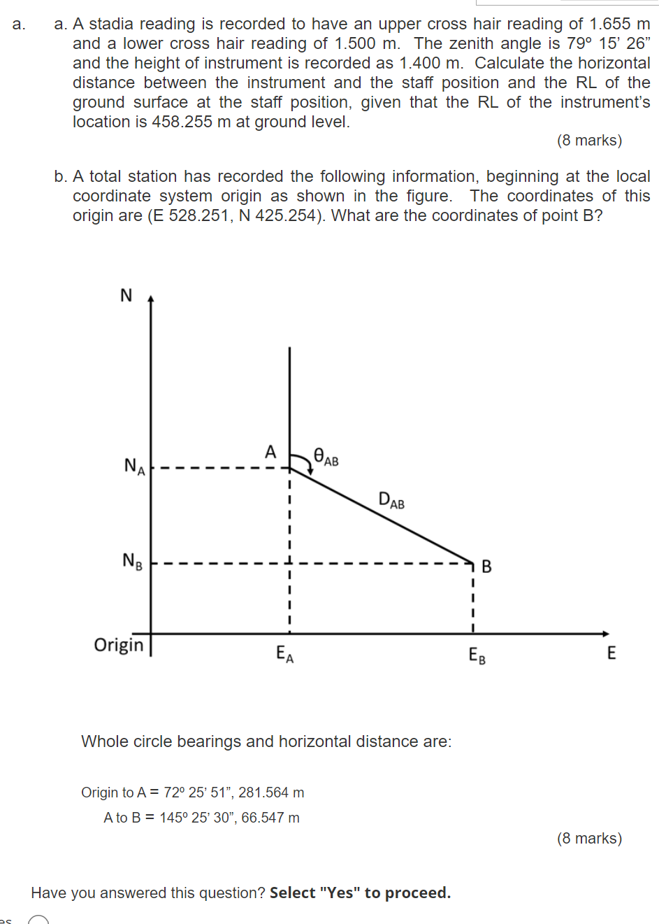 Solved a. a. A stadia reading is recorded to have an upper | Chegg.com