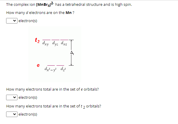 Solved The complex ion [MnBr4]2− has a tetrahedral structure | Chegg.com