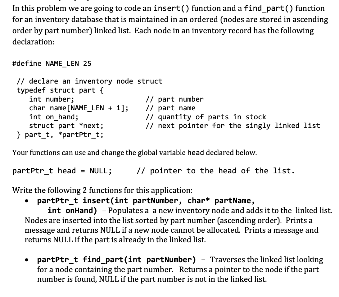 In this problem we are going to code an insert() | Chegg.com