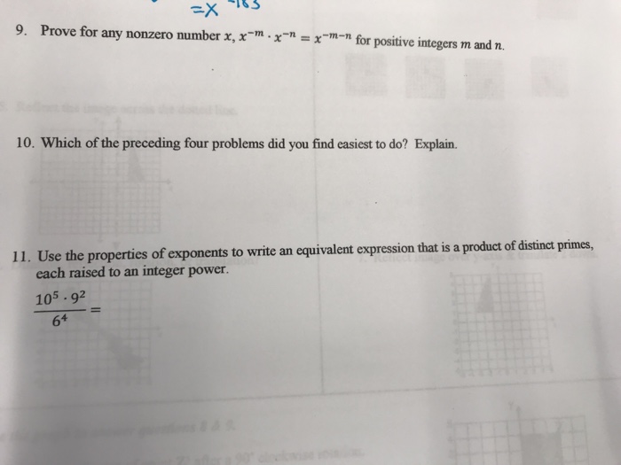 Solved 9. Prove for any nonzero number x, x-m . X-n-X-m-n | Chegg.com