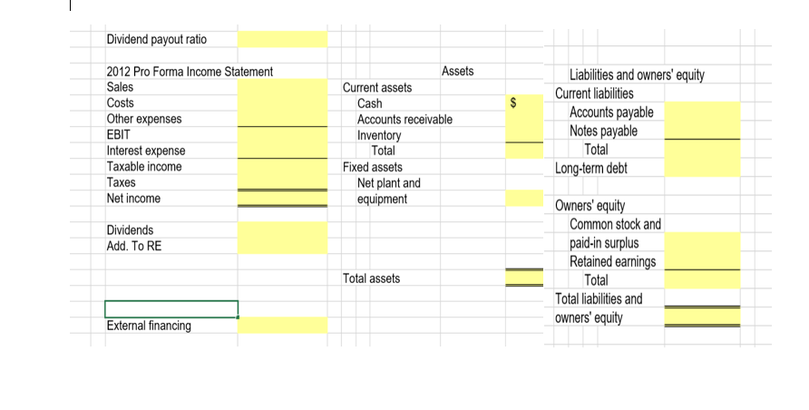 Solved 1. Compute the external financing needed to support | Chegg.com