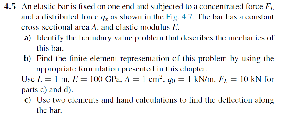 Solved 5 An elastic bar is fixed on one end and subjected to | Chegg.com