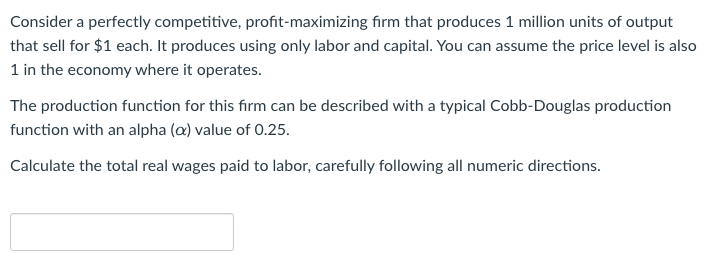 Solved Consider a perfectly competitive, profit-maximizing | Chegg.com