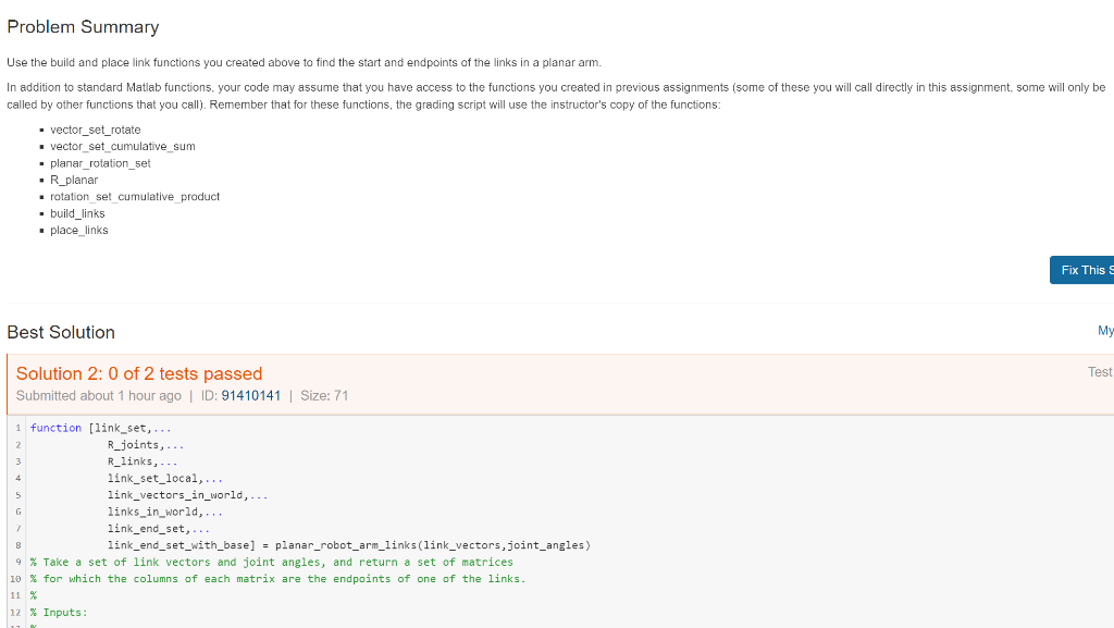 Solved Problem Summary Use the build and place link | Chegg.com