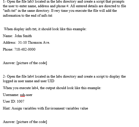 Solved 1- Open the file lab3 located in the labs directory | Chegg.com