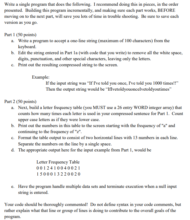 Solved Write a single program that does the following. I | Chegg.com