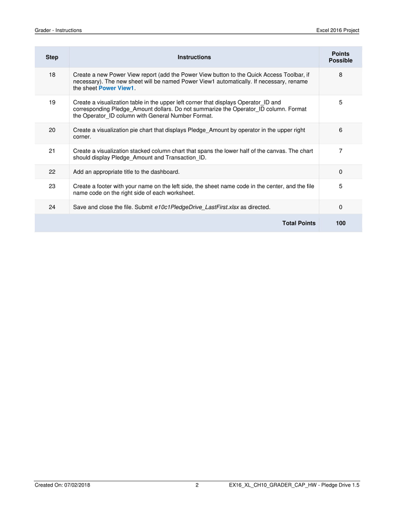 Solved Grader Instructions Excel 2016 EX16_XL_CH10 GRADER | Chegg.com