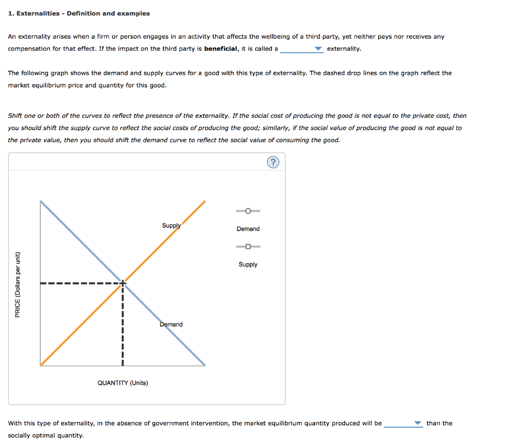 Solved 1. Externalities - Definition and examples An | Chegg.com