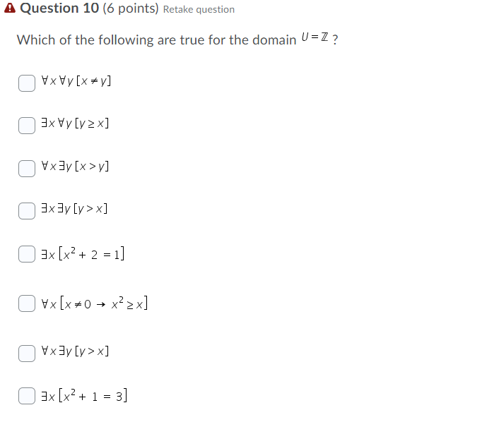 Solved A Question 10 (6 points) Retake question Which of the | Chegg.com
