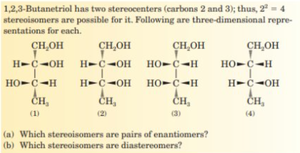Solved 1,2,3-Butanetriol has two stereocenters (carbons 2 | Chegg.com