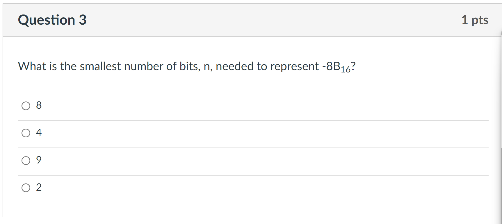 Solved What is the smallest number of bits, n, needed to | Chegg.com