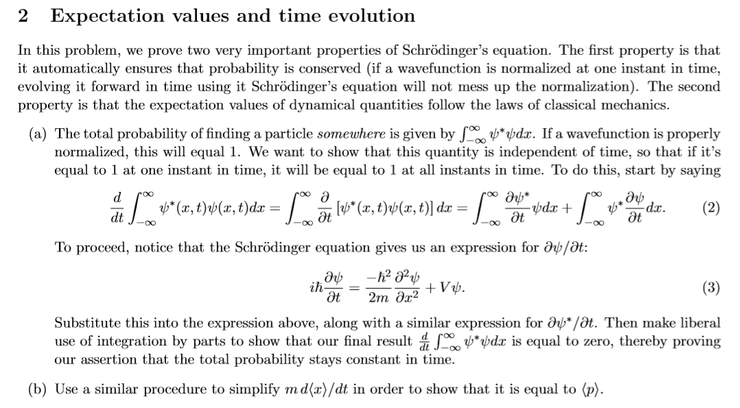 Solved 2 Expectation values and time evolution In this | Chegg.com