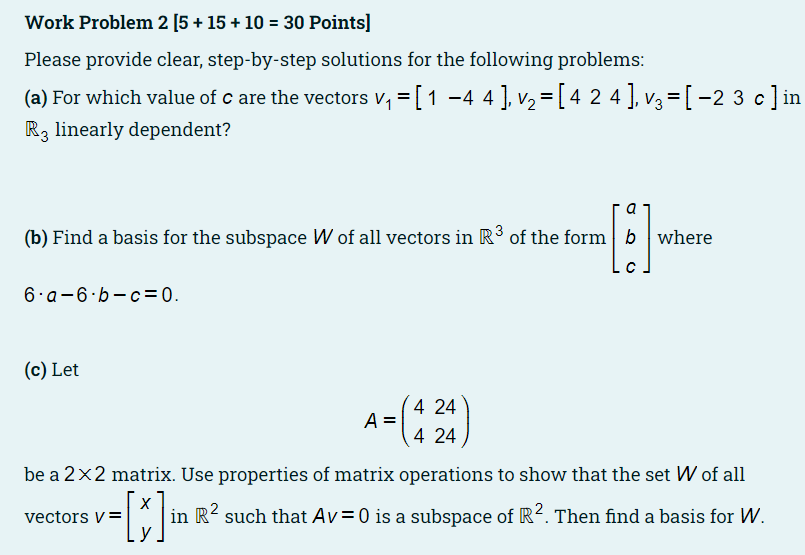 Solved Work Problem 2[5+15+10=30 Points ] Please provide | Chegg.com