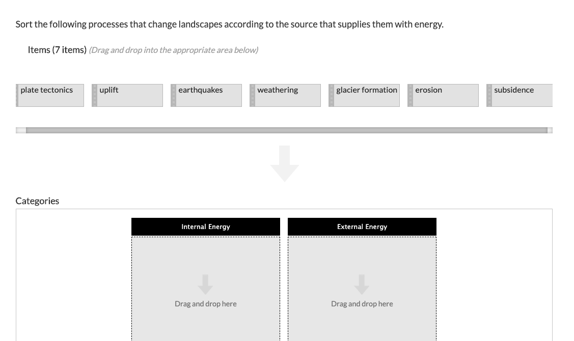 Solved Sort the following processes that change landscapes | Chegg.com