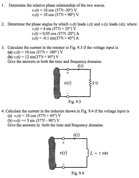 Solved 1. Determine the relative phase relationship of the | Chegg.com