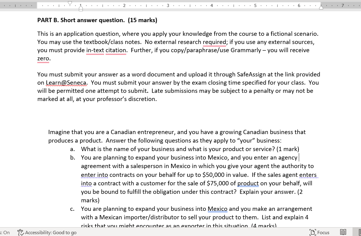 PART B. Short answer question. (15 marks) This is an | Chegg.com