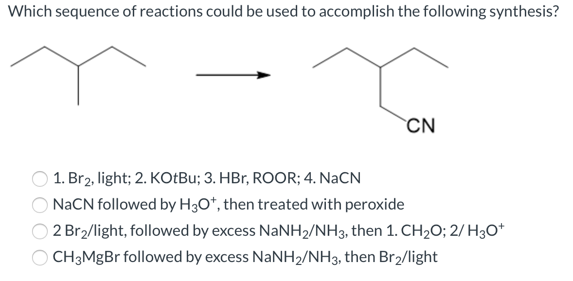 Solved Which sequence of reactions could be used to | Chegg.com