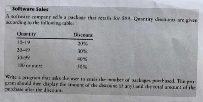 Solved Software Sales A software company sells a package | Chegg.com