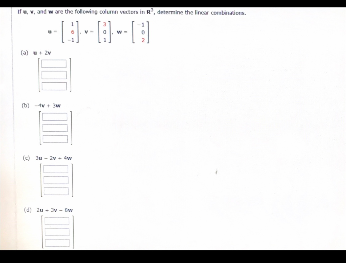 Solved PLEASE ANSWER ALL PARTS! 1) Compute the following | Chegg.com