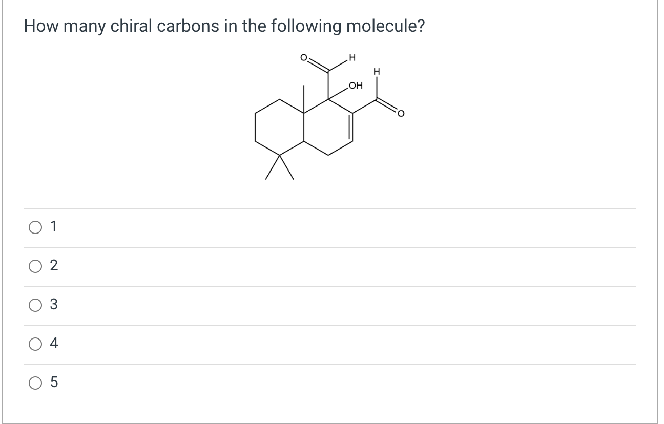 Solved How many chiral carbons in the following molecule? | Chegg.com