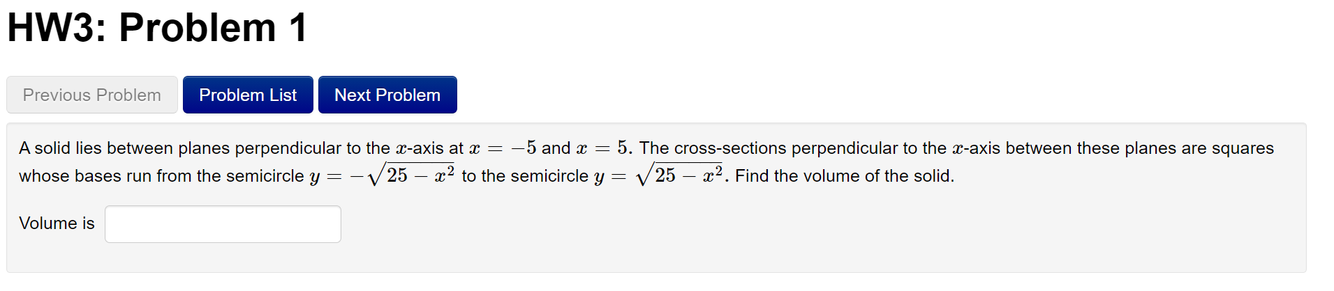 Solved HW3: Problem 1 Previous Problem Problem List Next | Chegg.com Solved HW3: Problem 1 Previous Problem Problem List Next | Chegg.com
