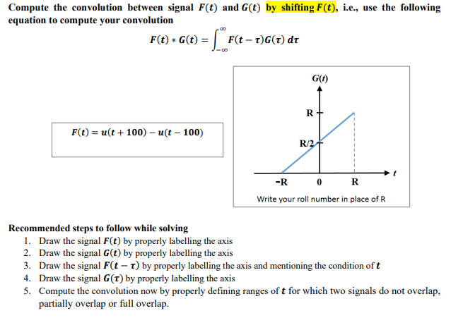 Solved Compute the convolution between signal F(t) and G(t) | Chegg.com