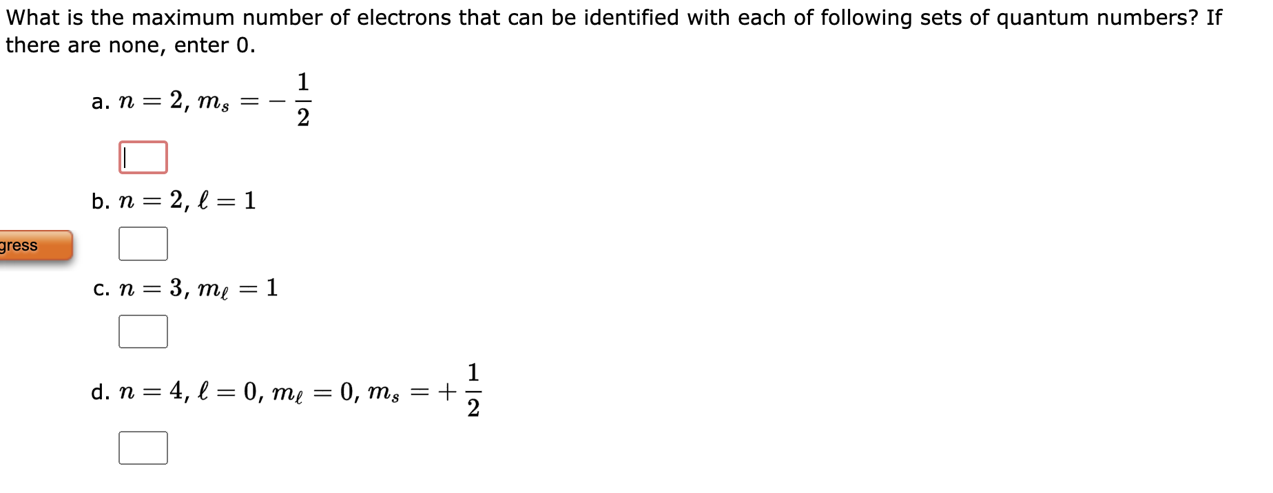 Solved /hat is the maximum number of electrons that can be | Chegg.com