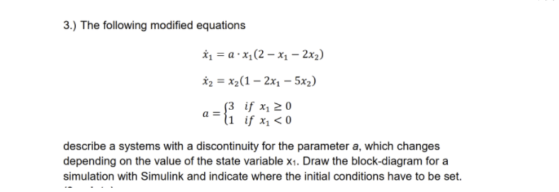 Solved 3.) The following modified equations * = a.x1(2 - x1 | Chegg.com