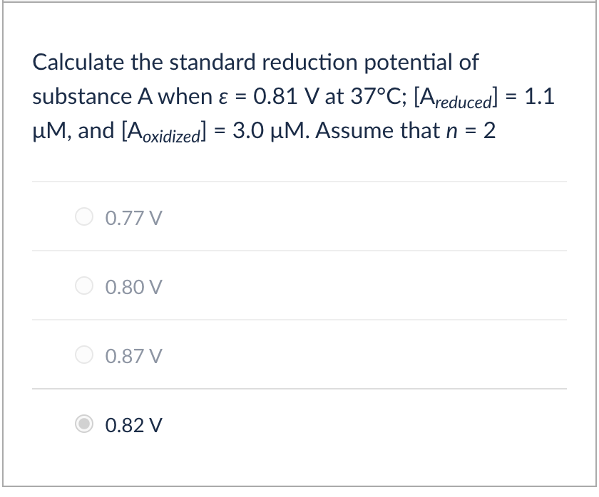 Solved Calculate the standard reduction potential | Chegg.com