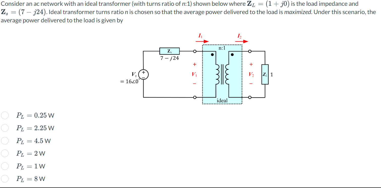 Solved Consider an ac network with an ideal transformer | Chegg.com