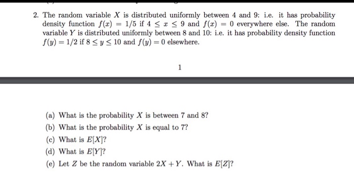 Solved 2. The random variable X is distributed uniformly | Chegg.com