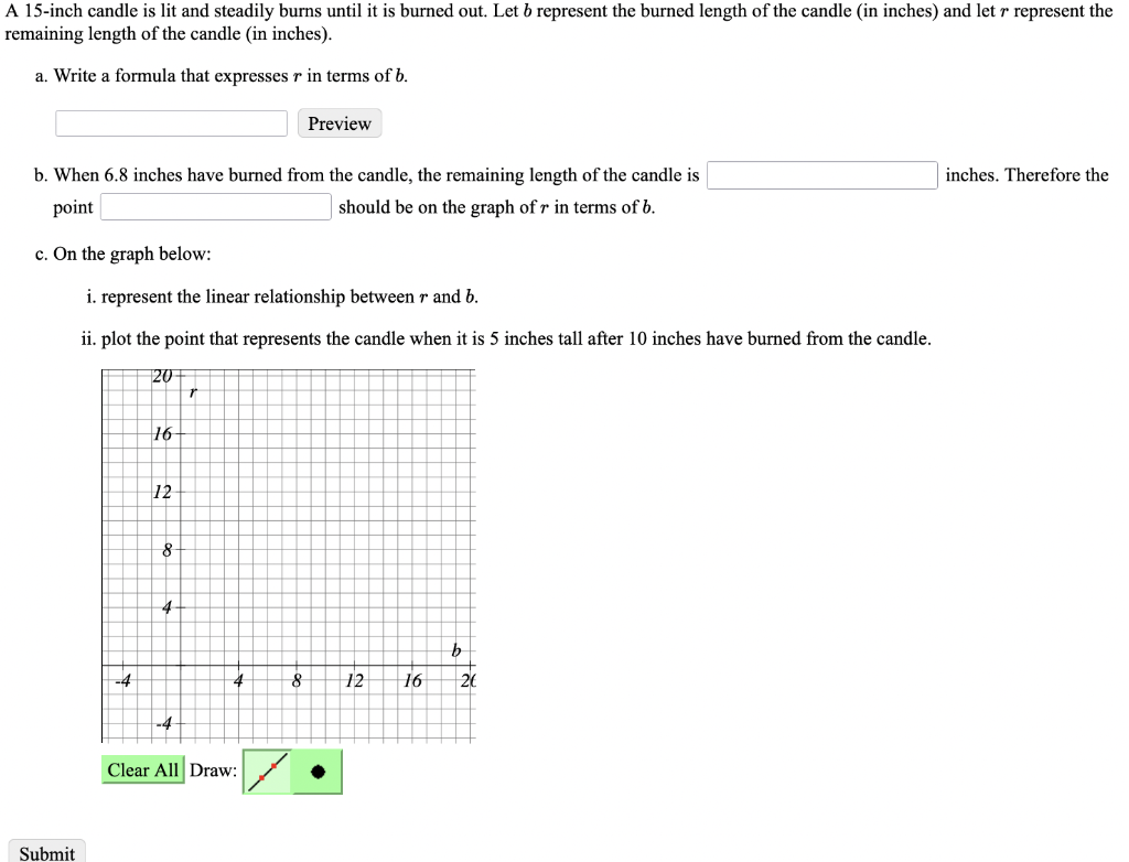 Solved A 15-inch candle is lit and steadily burns until it | Chegg.com