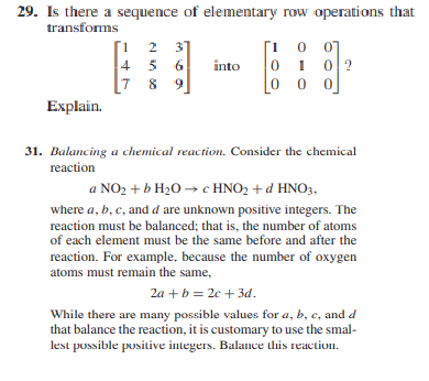 Solved 29. Is there a sequence of elementary row operations | Chegg.com