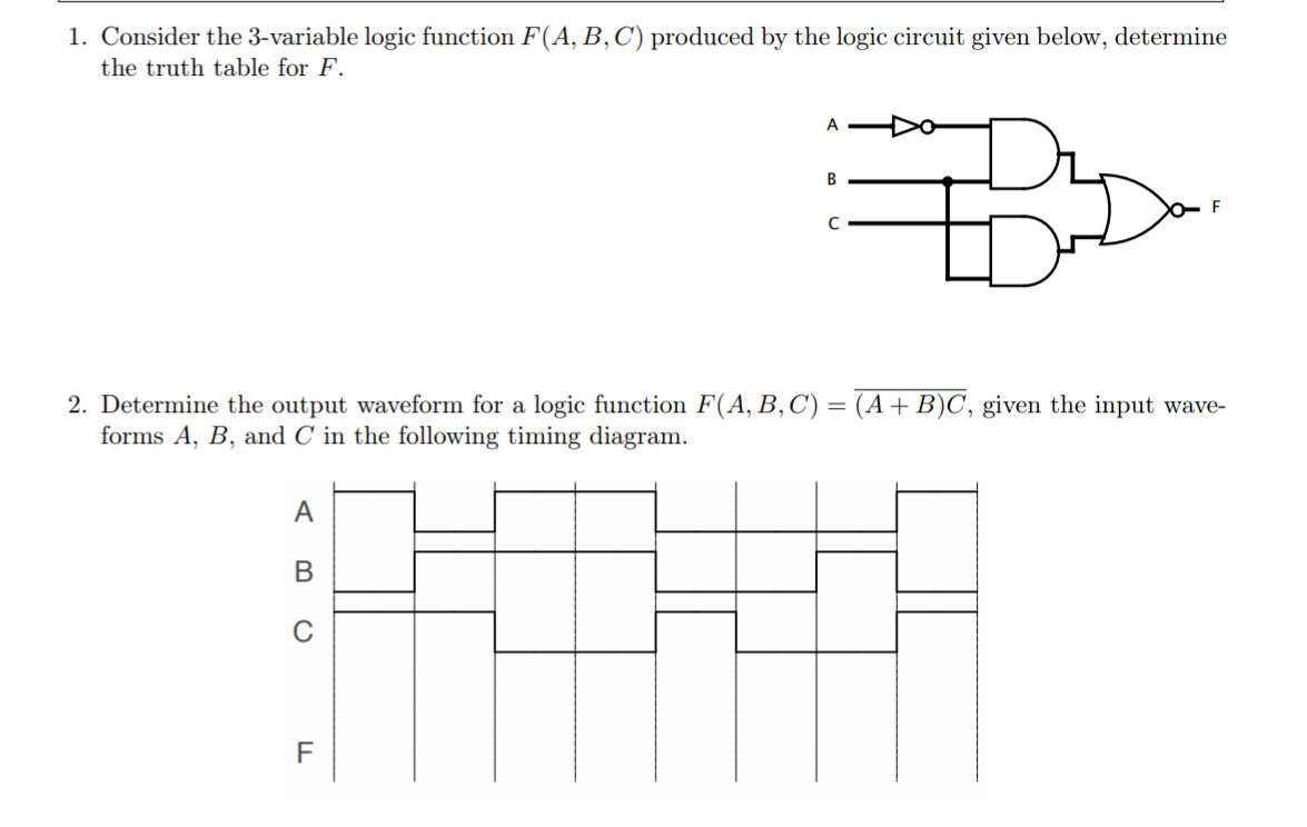 Solved 1. Consider the 3-variable logic function F(A, B, C) | Chegg.com