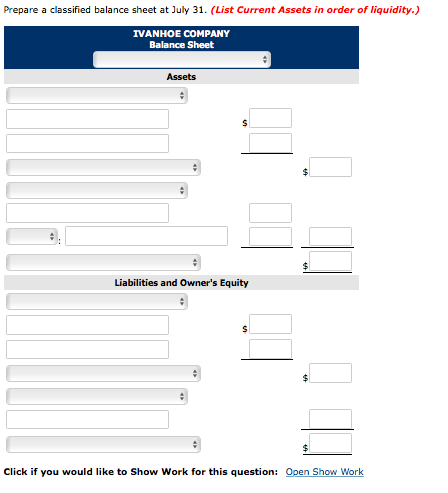 Solved Exercise 4-09 a1,a2-b Ivanhoe Company ended its | Chegg.com