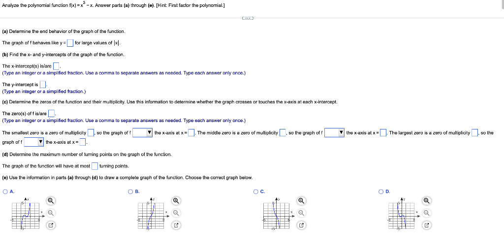 Solved Analyze The Polynomial Function Fxx X Answer 
