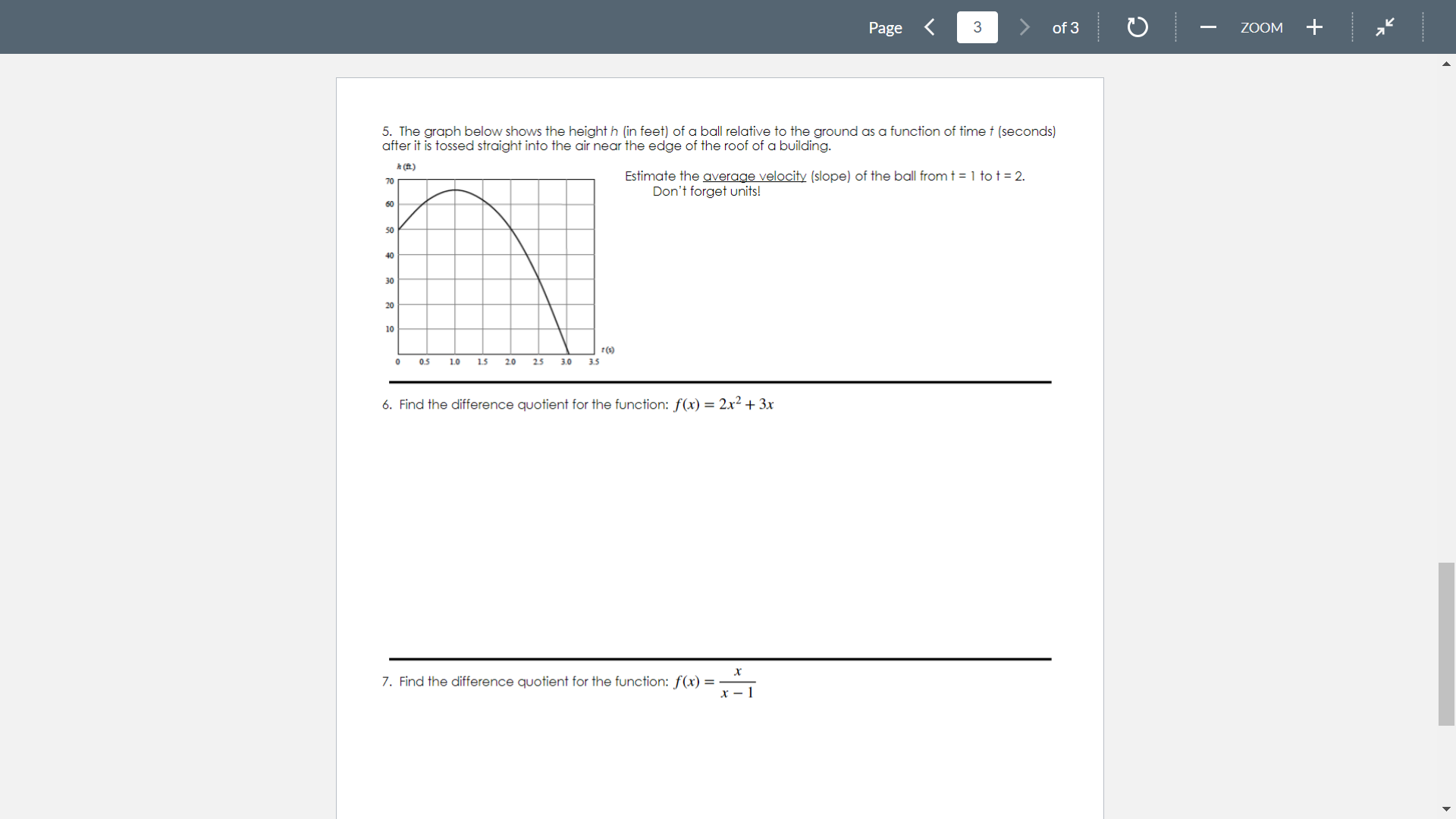 Solved 1. Use the graph of the function below to find the | Chegg.com